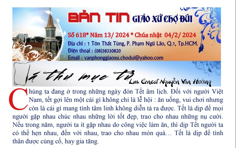 Bản Tin 618 Giáo Xứ Chợ Đũi