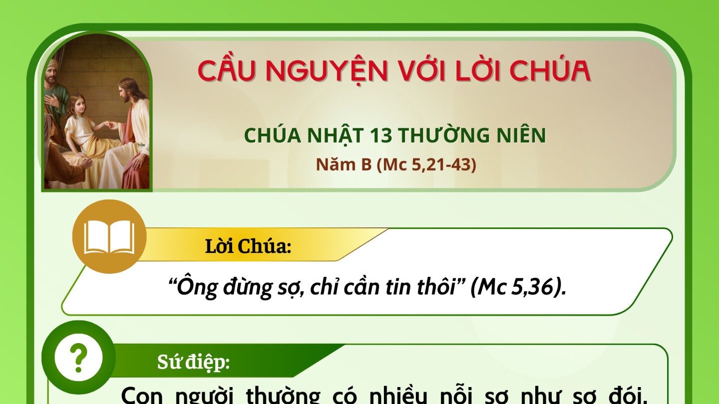 Cầu nguyện với Lời Chúa: Chúa Nhật Tuần 13 Thường Niên